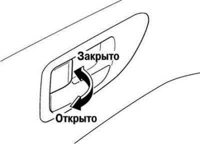 Запирание и отпирание дверей с помощью внутренней кнопки блокировки ...